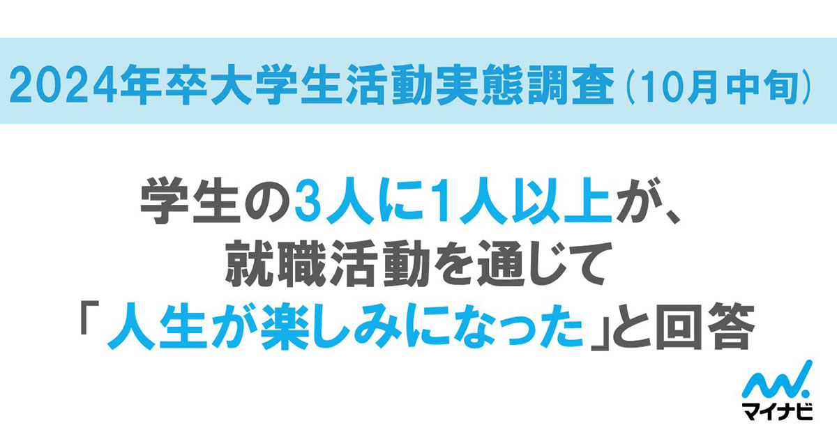 24年卒学生、3割超が就活を通じて「人生が楽しみになった」と回答【マイナビ調査】|EdTechZine（エドテックジン）