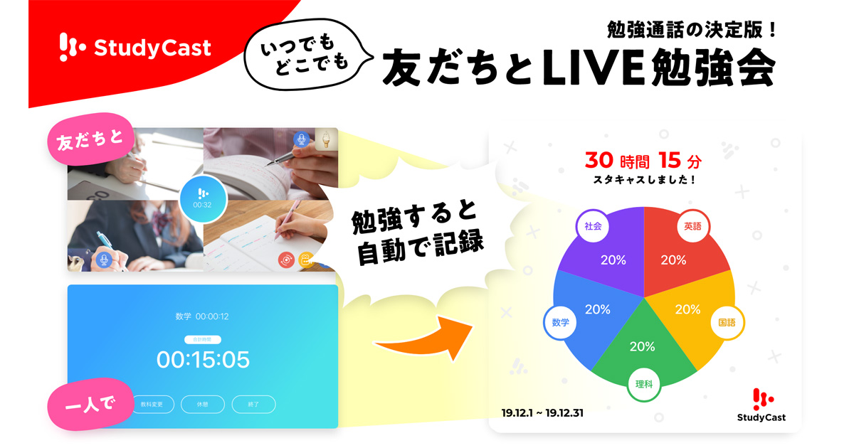 ベネッセ、友だちと一緒に勉強できる中高生向け勉強部屋アプリ「StudyCast」の無料提供を開始|EdTechZine（エドテックジン）